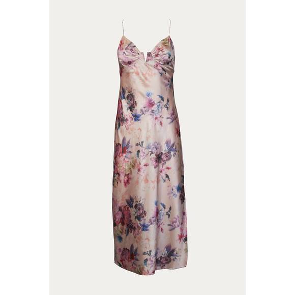 Sukiso | Dresses | New Sukiso Floral Satin Bustier Slip Dress In Blush ...